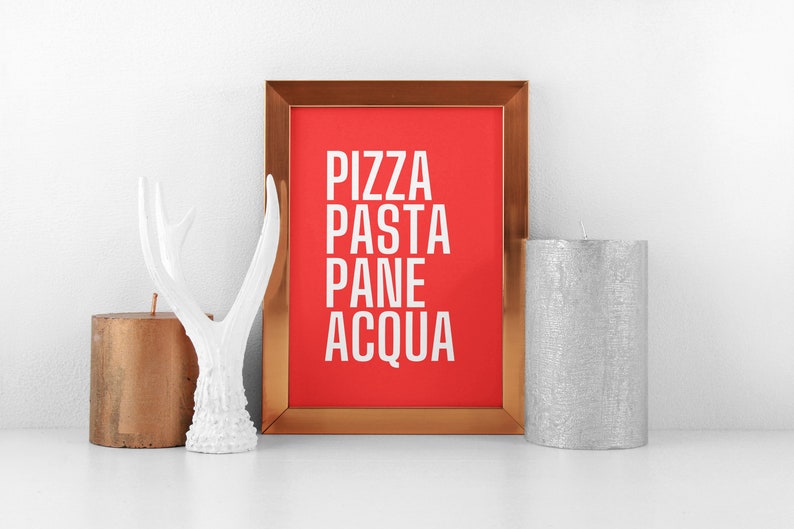 Italian Kitchen Print: Pizza Pasta Pane Acqua (digital Download) - Etsy