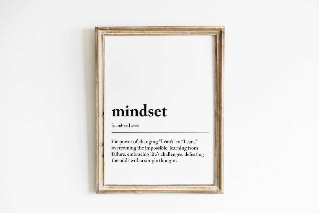 Mindset Definition Print: Inspirational Office Decor (digital Download ...