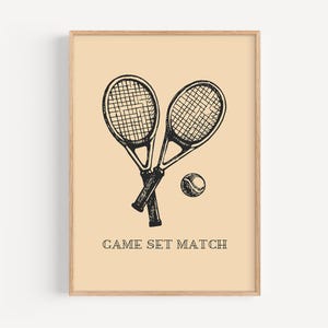 Game Set Match Tennis Wall Art | Modern Tennis Racket Print | Sports ...