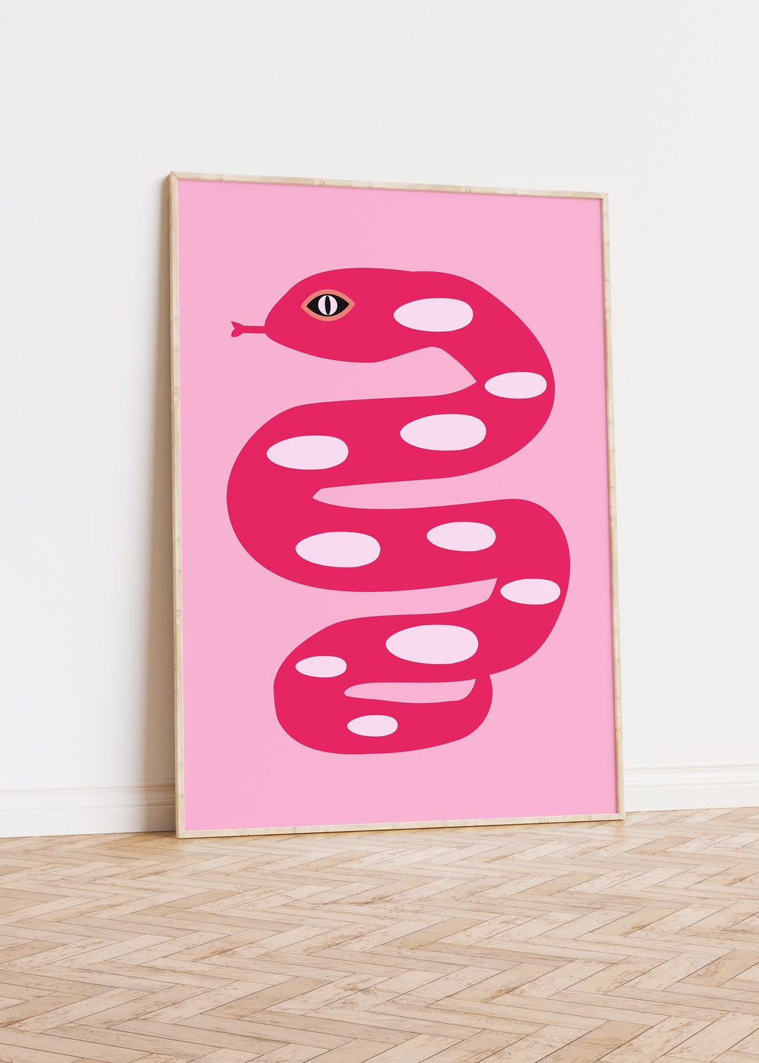 Pink Snake Preppy Wall Art Printable, Preppy Room Decor, Indie Room ...