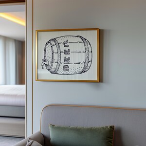 Rustic Beer Barrel Art | Digital Download | Vintage Brewery Decor ...