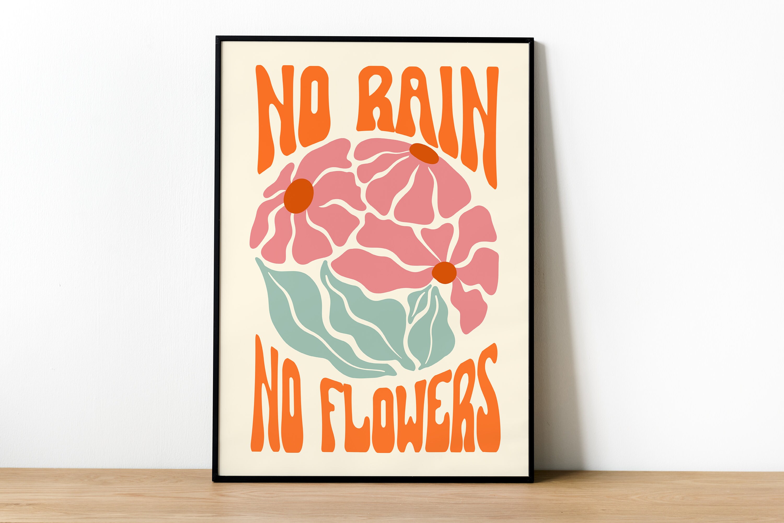 Colorful Flower Wall Art, No Rain No Flowers Print, Vibrant Matisse ...