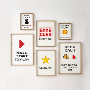 Retro Game Over Pixel Art Print | Fun Vintage-inspired Digital Poster ...