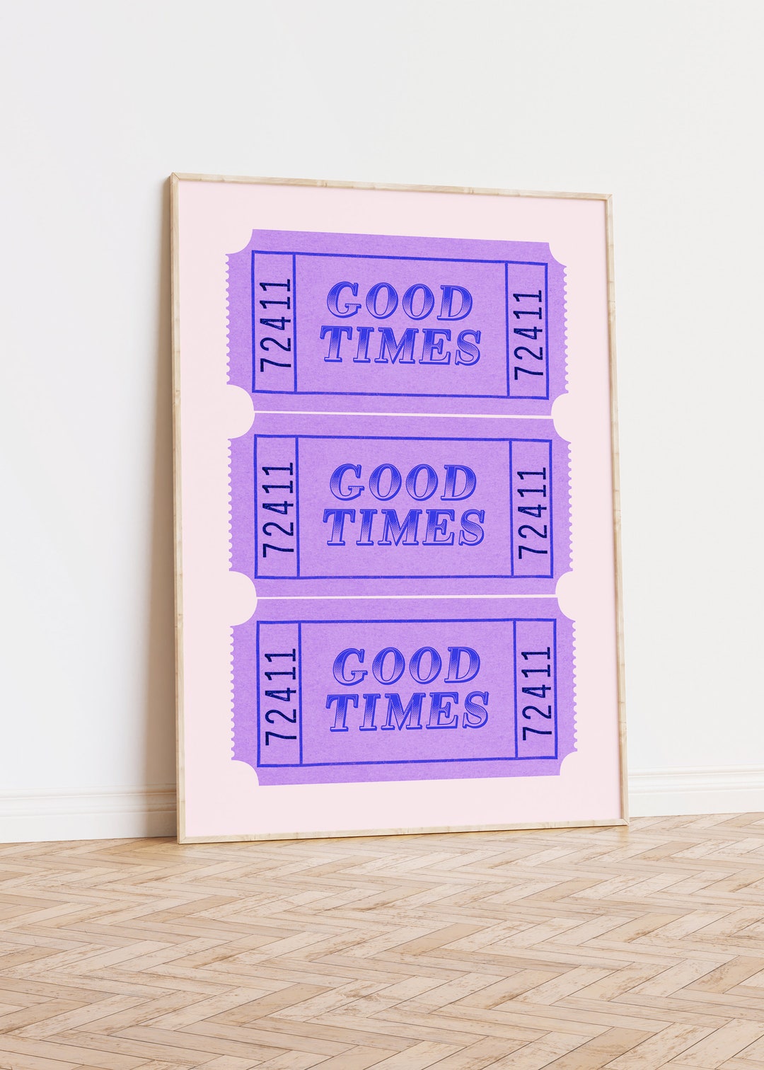 Good Times Ticket: Trendy Retro Wall Art Prints for College Apartments ...