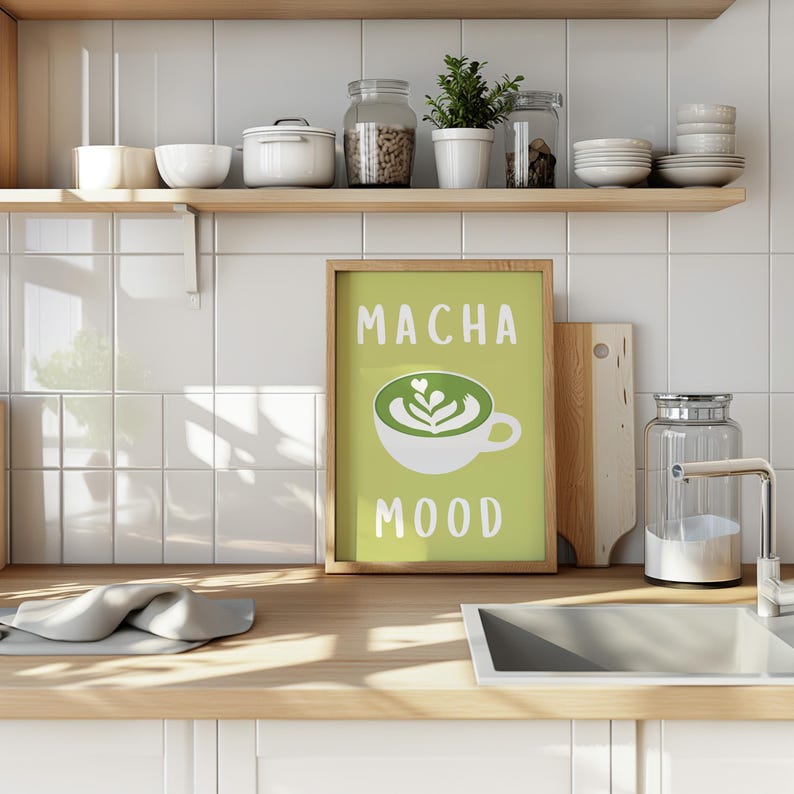Matcha Mood Print: Minimalist Kitchen Art (digital Download) - Etsy