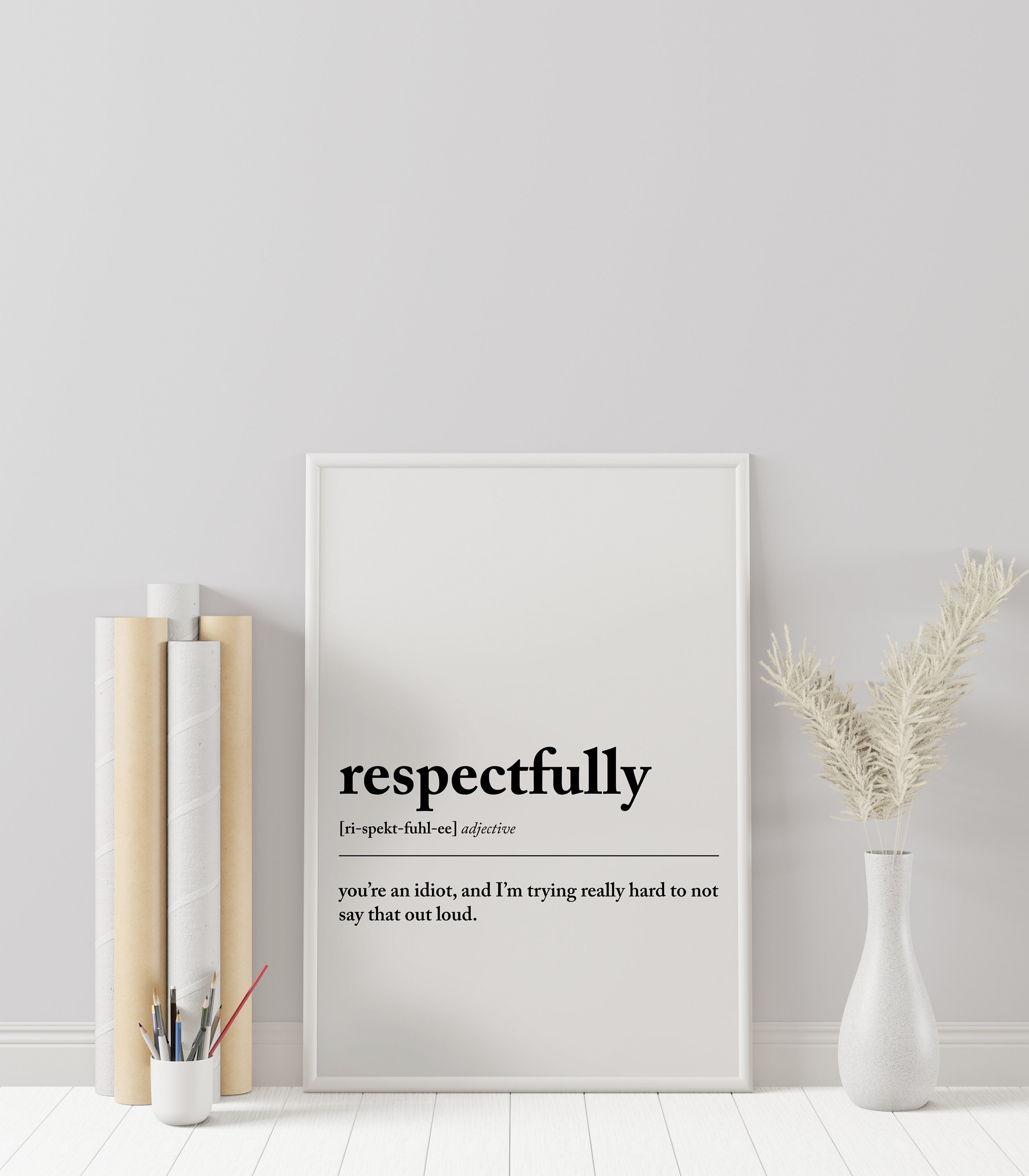 Respectfully Definition Print Minimalist Dorm Room Decor - Etsy