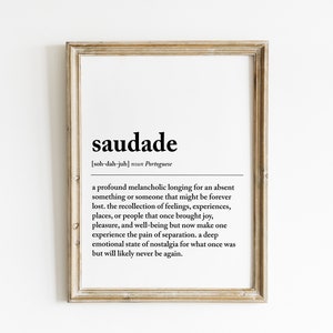 Saudade Definition Print Portuguese Home Decor Portuguese - Etsy