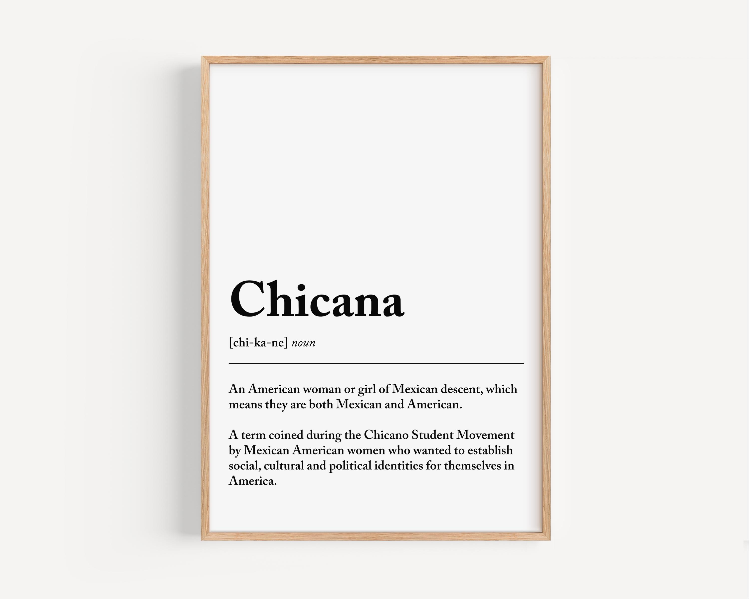 Chicana Definition Art Print: Mexican-american Heritage (digital ...