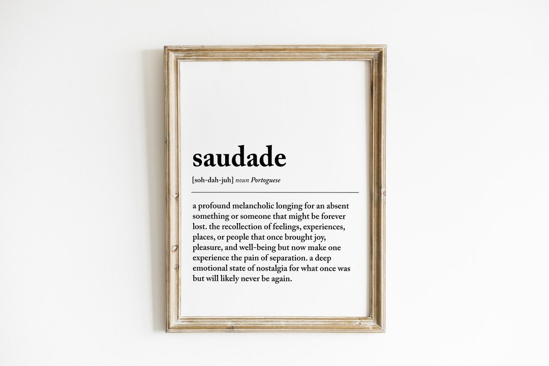 Saudade Definition Print | Portuguese Home Decor | Portuguese Gift ...