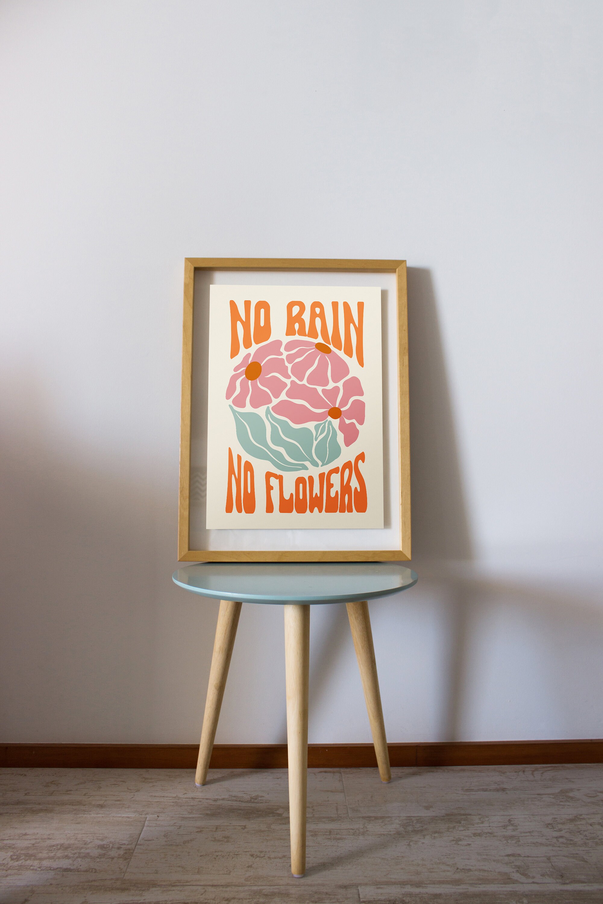 Colorful Flower Wall Art, No Rain No Flowers Print, Vibrant Matisse ...