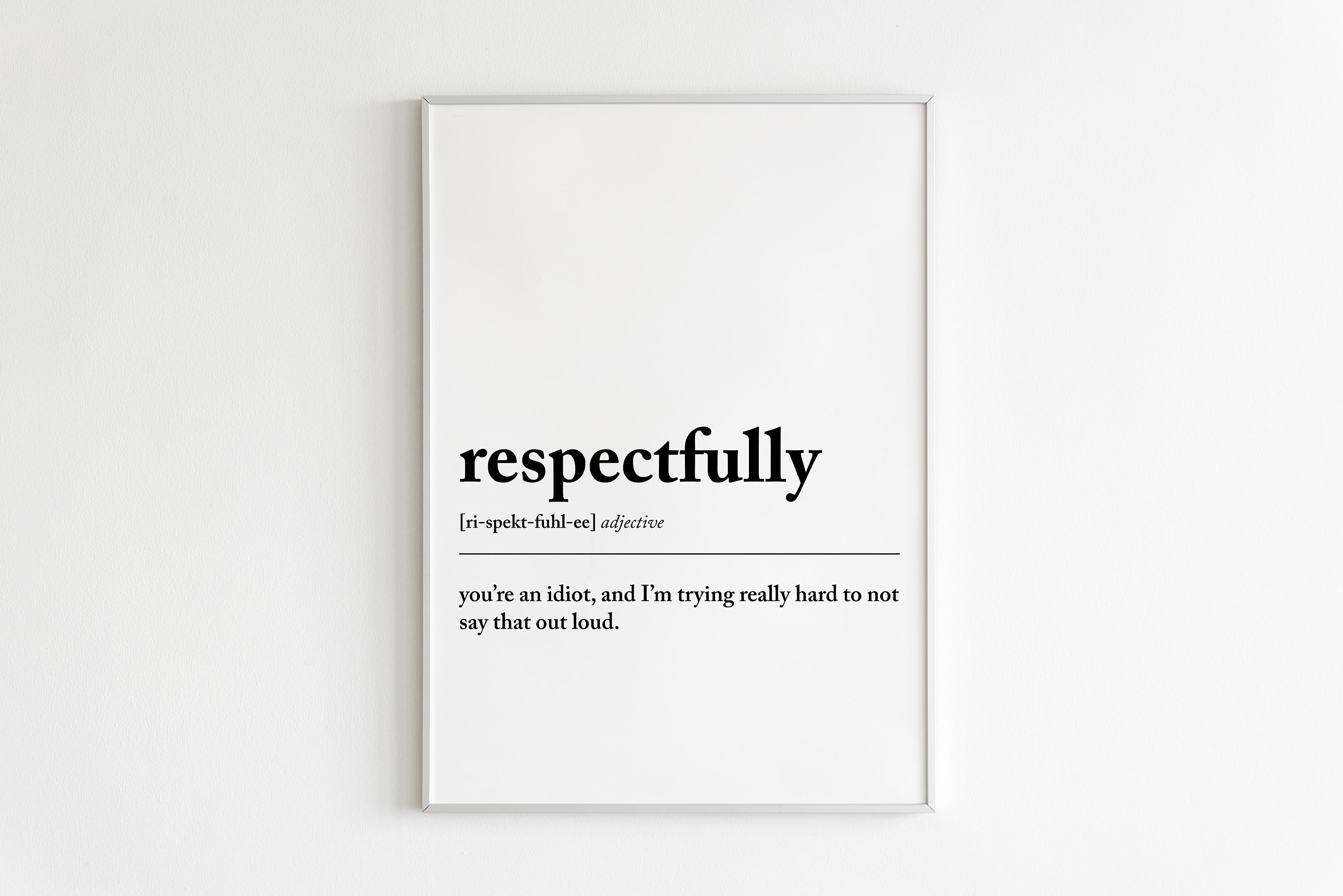 Respectfully Definition Print Minimalist Dorm Room Decor - Etsy