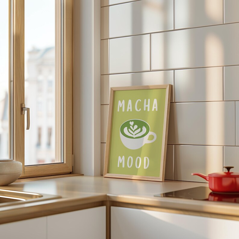 Matcha Mood Print: Minimalist Kitchen Art (digital Download) - Etsy