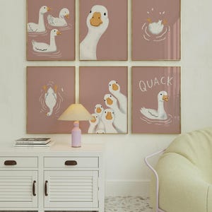 Powder Pink Goose Printable Wall Art – Cute Farmhouse Goose Decor ...
