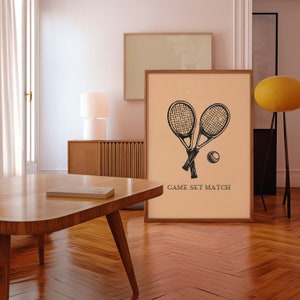 Game Set Match Tennis Wall Art | Modern Tennis Racket Print | Sports ...