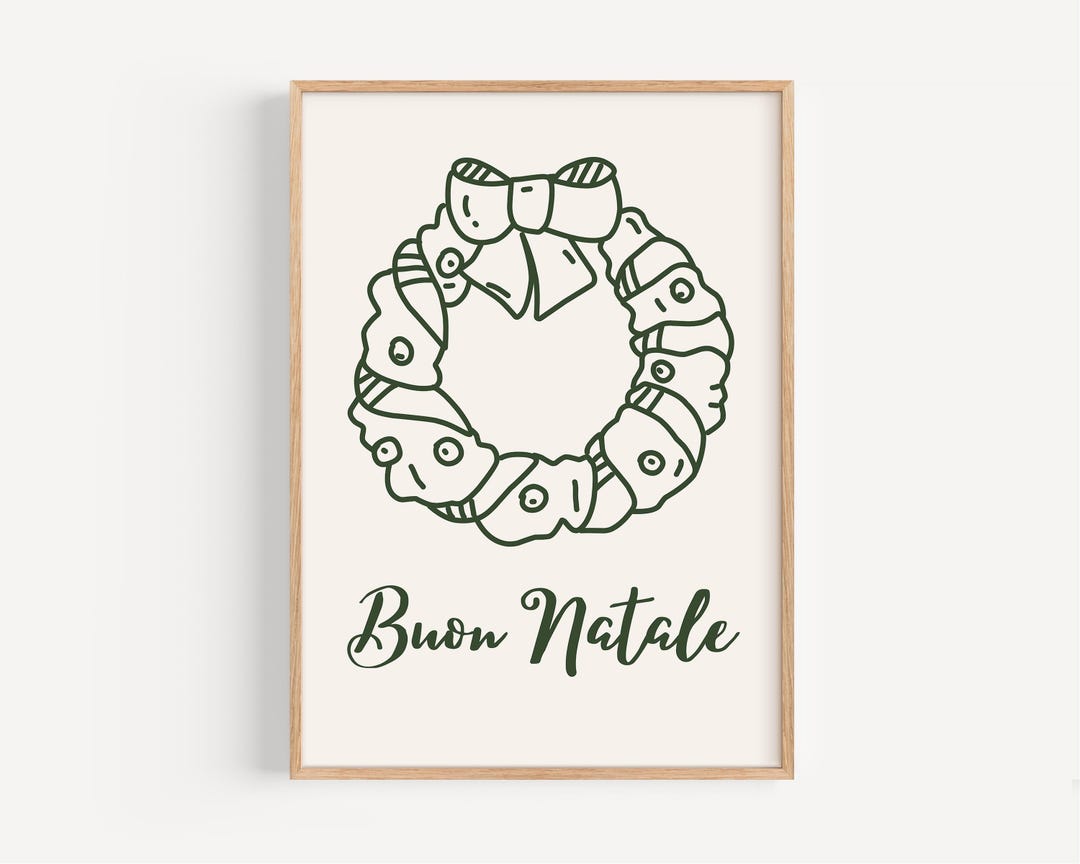 Buon Natale Wreath Wall Art - Italian Christmas Printable Decor ...