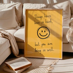 Positive Smiley Face Wall Art - Inspirational Printable Quote for Home ...