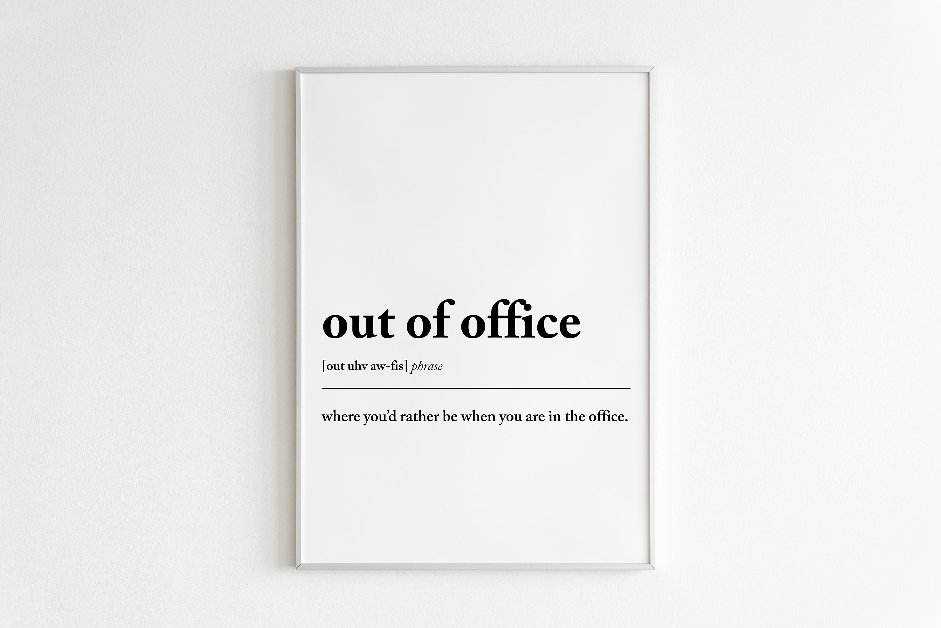 Out of Office Definition Print Home Office Decor Cubicle Decor Funny ...