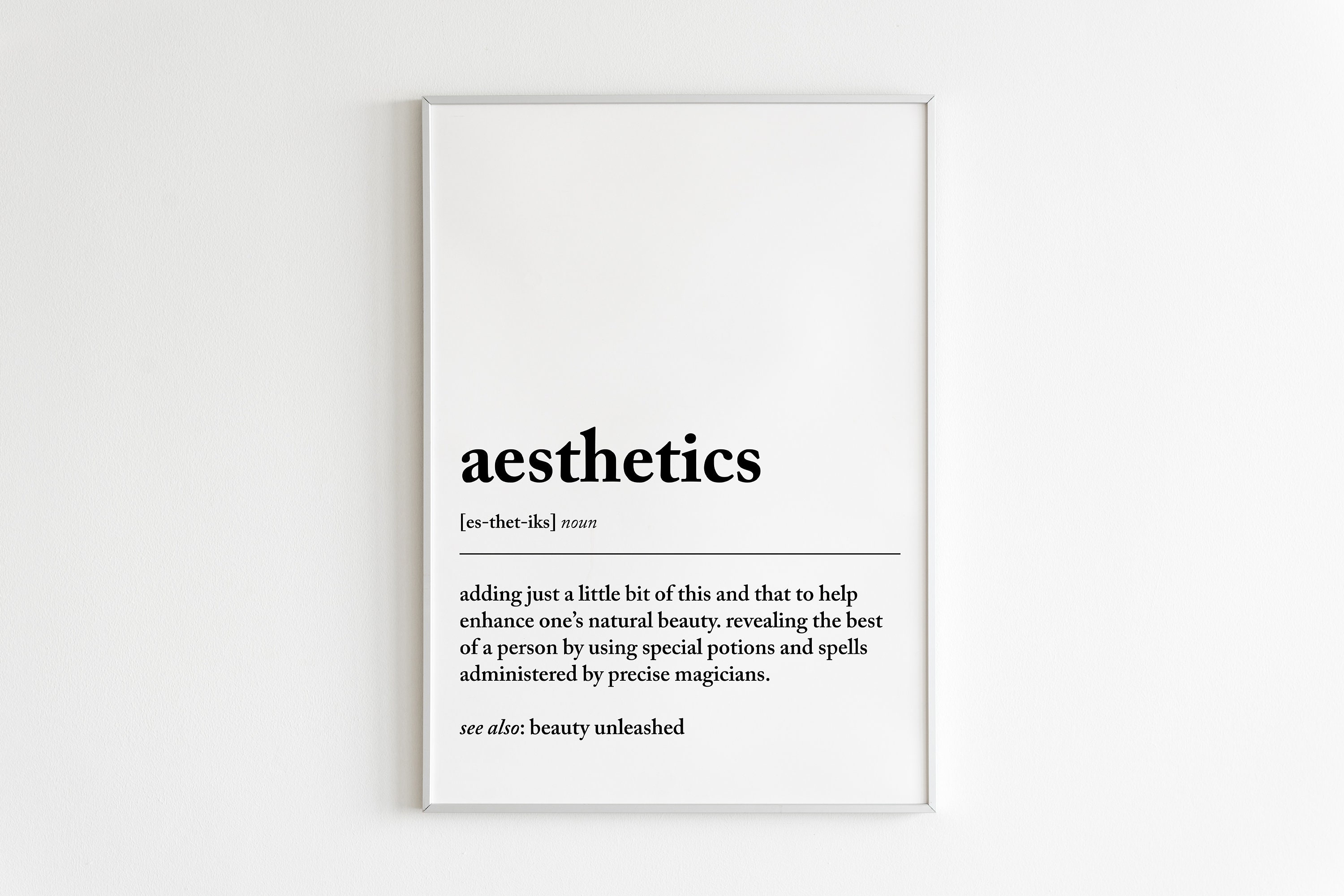 Aesthetics Definition Print Salon Decor Beauty Salon Wall Art Spa Wall ...