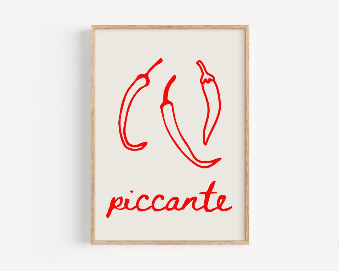 Piccante Chili Pepper Kitchen Print | Minimalist Italian Decor Digital ...