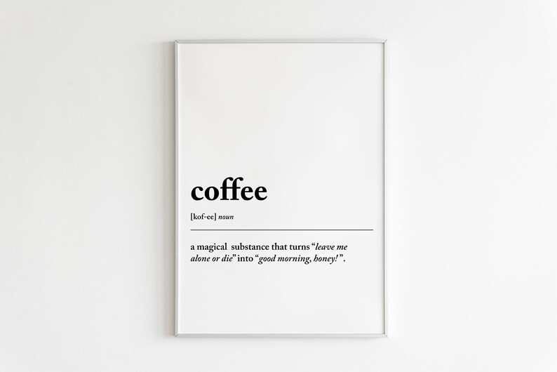 Coffee Definition Printable Wall Art Coffee Bar Printable Coffee Bar ...