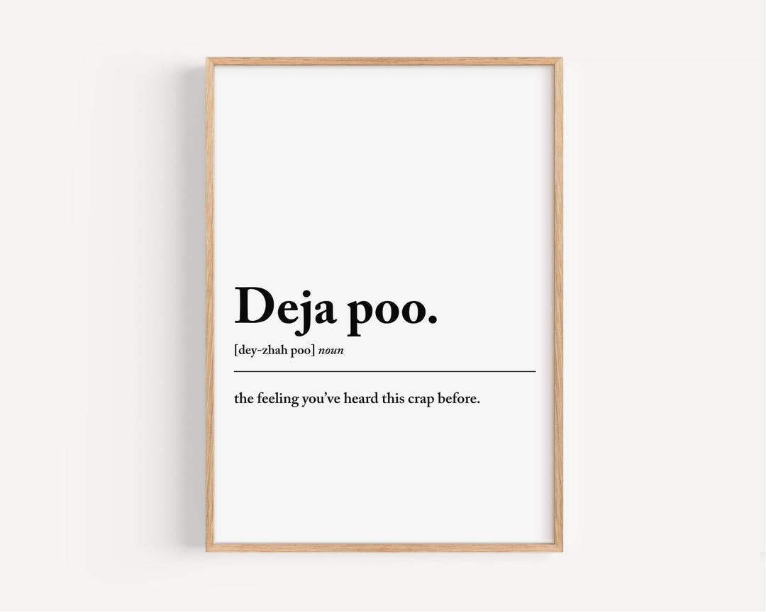 Deja Poo Definition Print: Lustige Badezimmer Wand Kunst (Digitaler ...