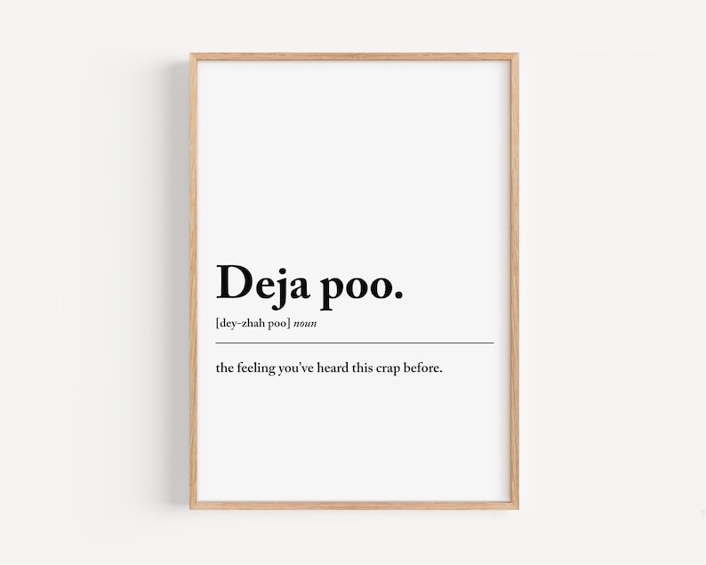 Deja Poo Definition Print: Funny Bathroom Wall Art (digital Download ...