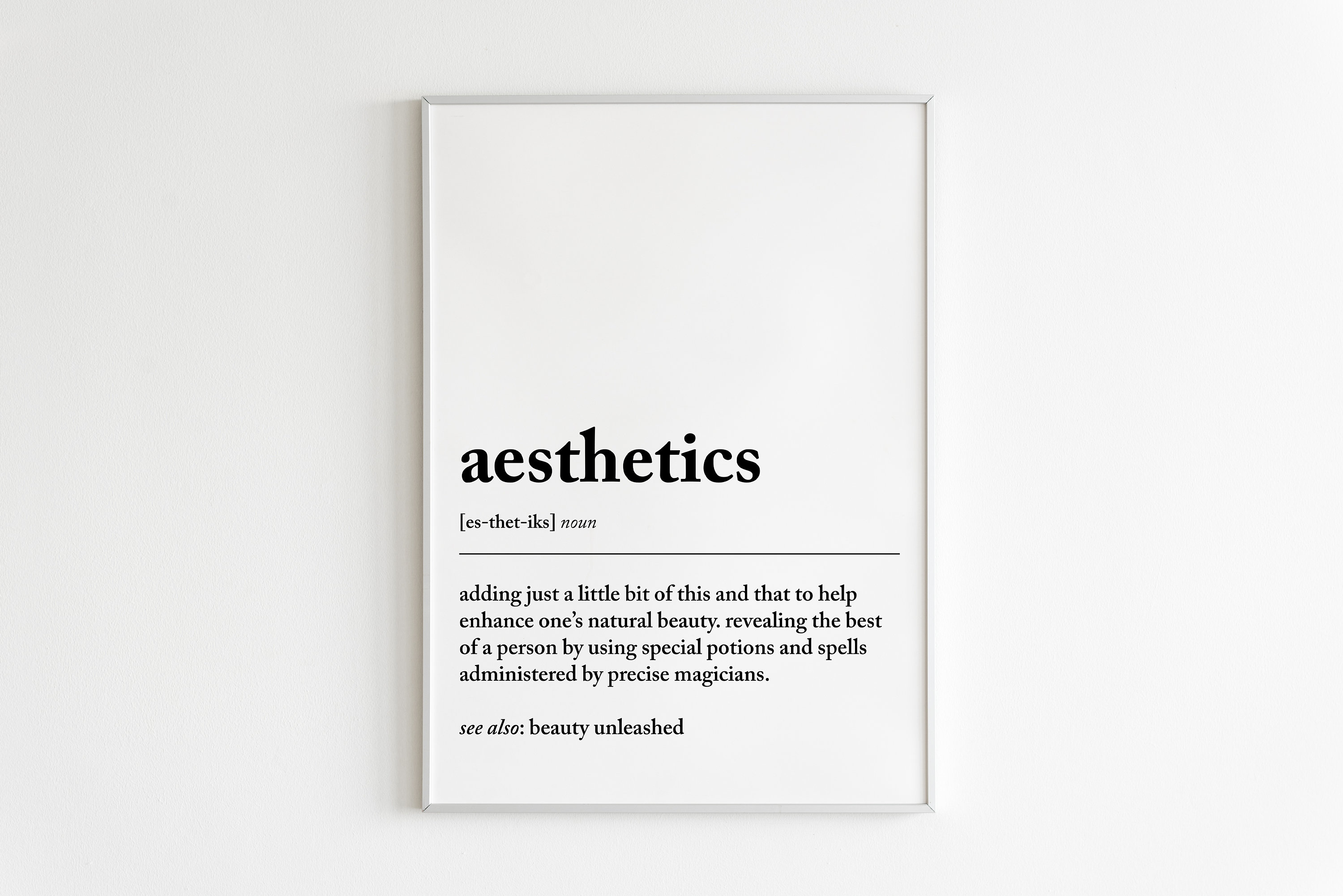 Aesthetics Definition Print Salon Decor Beauty Salon Wall Art Spa Wall ...