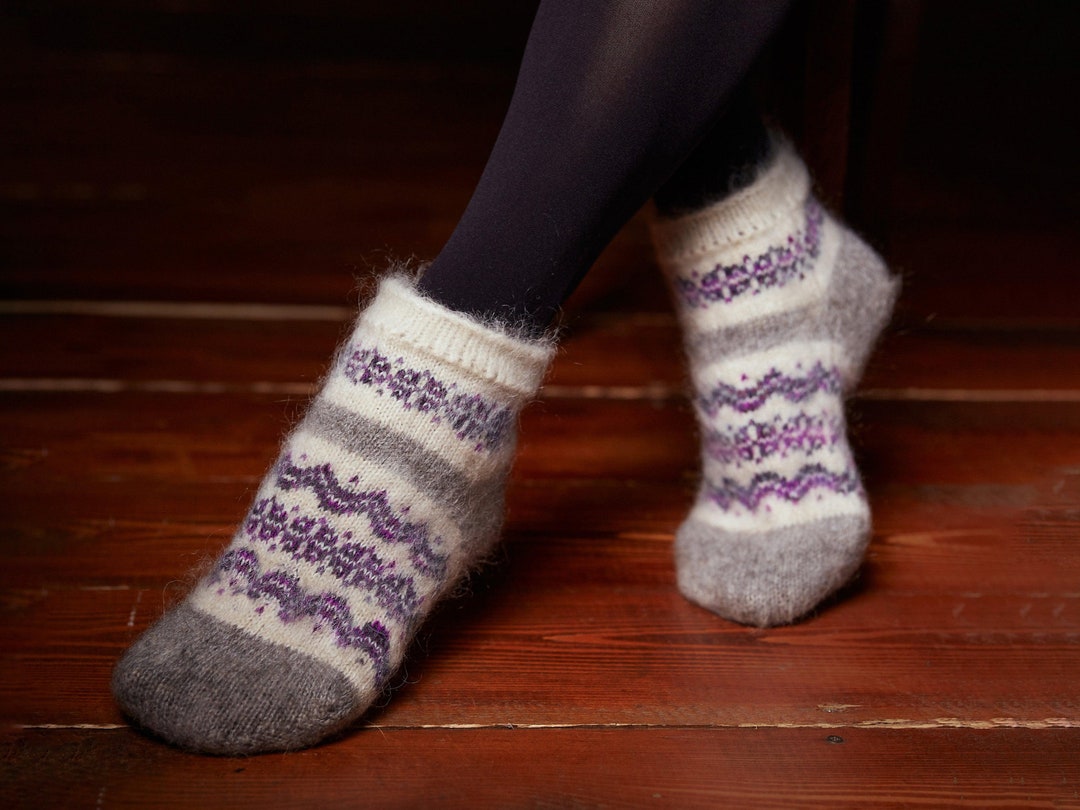 Low-cut Wool Bed Socks, Hygge Thick Winterwear Socks, Soft Wool Ankle ...