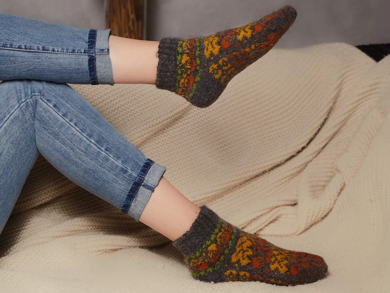 Low-cut Wool Fuzzy Socks, Hygge Thick Winterwear Socks, Soft Wool Ankle ...