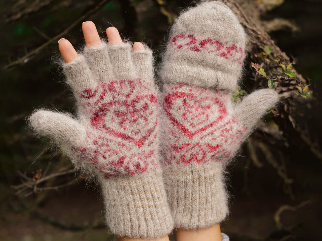 Convertible Wool Gloves, Flip Top Winter Gloves, Perfect Gift for Cold ...