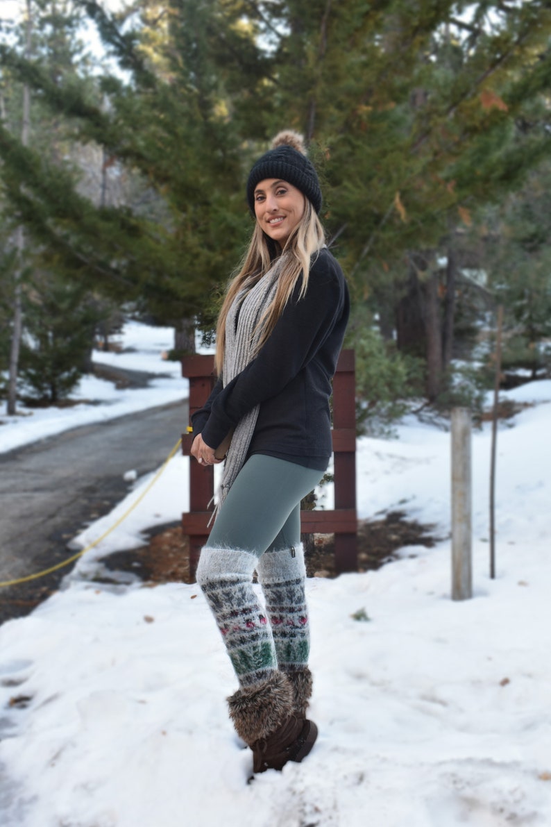 Natural Goat Wool Knee-high Socks Knitted Warm Boot Socks - Etsy