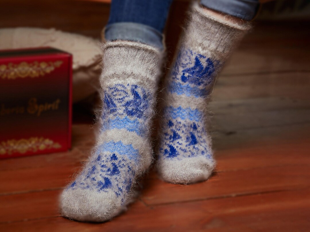 Warm Wool Socks With Boats Fish Knit Thick Warm Unisex - Etsy