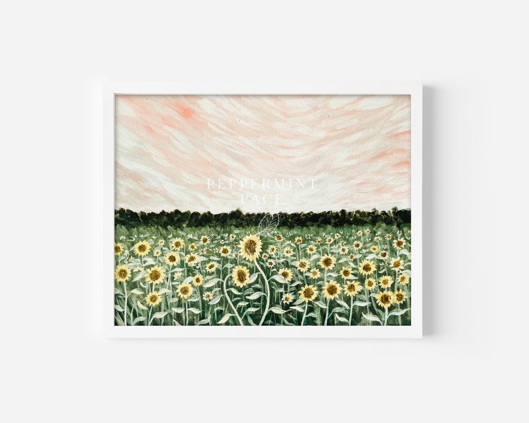 Sunflower Field Eating Disorder Recovery Symbol Hand-painted Acrylic ...