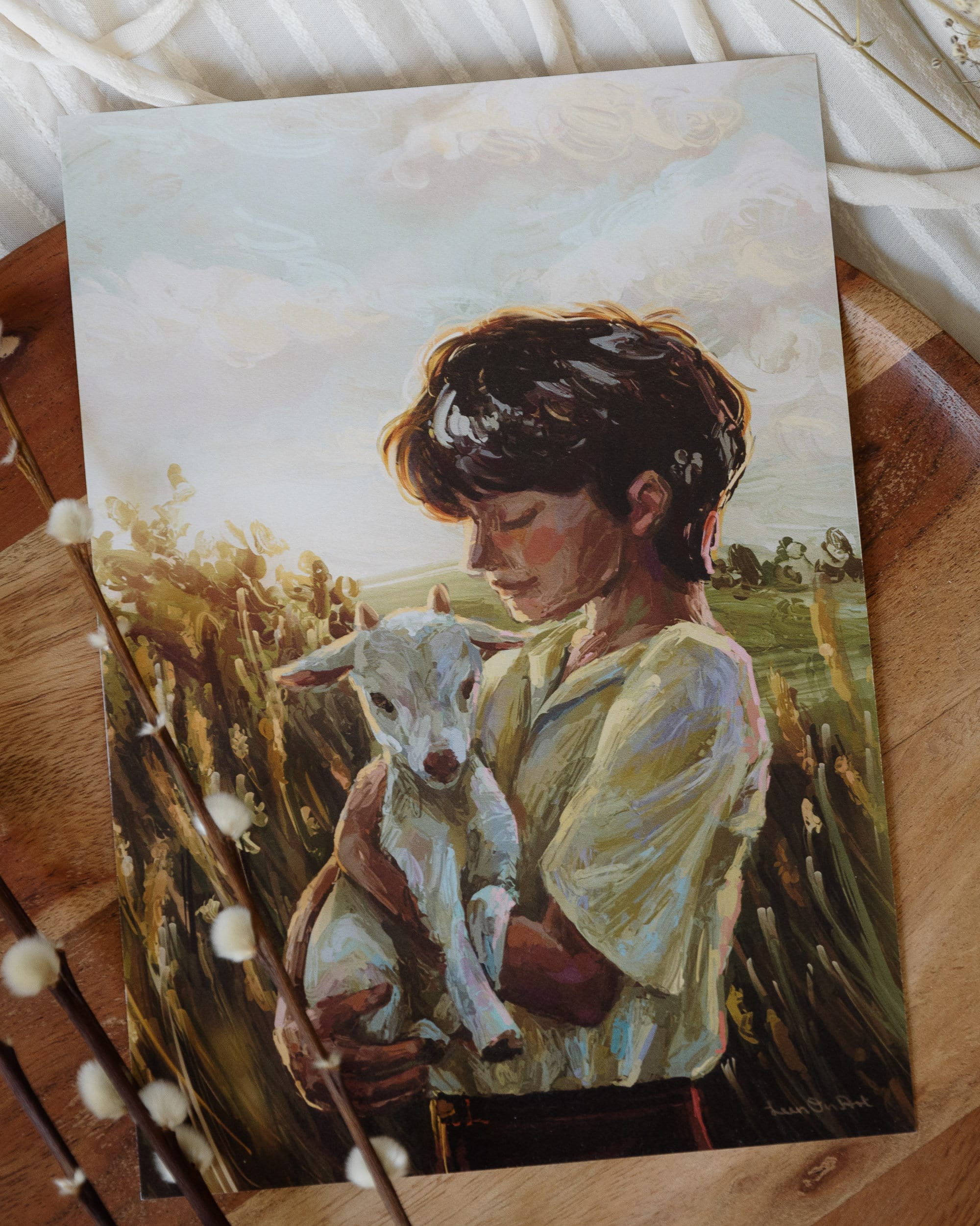 A5 // "cottagecore Boy With Kid" Illustration | Romanticized Country ...