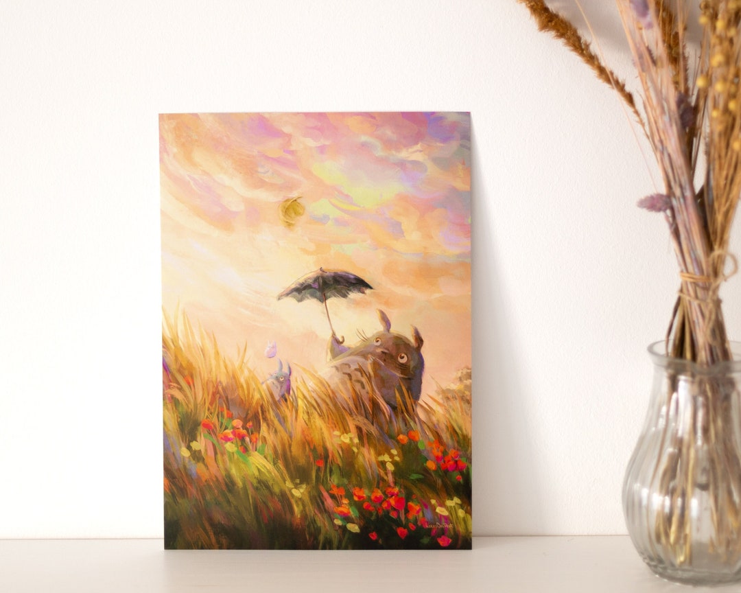 A4, A5 // Totoro Windy Sunset Scenery Illustration, Painting, Drawing ...