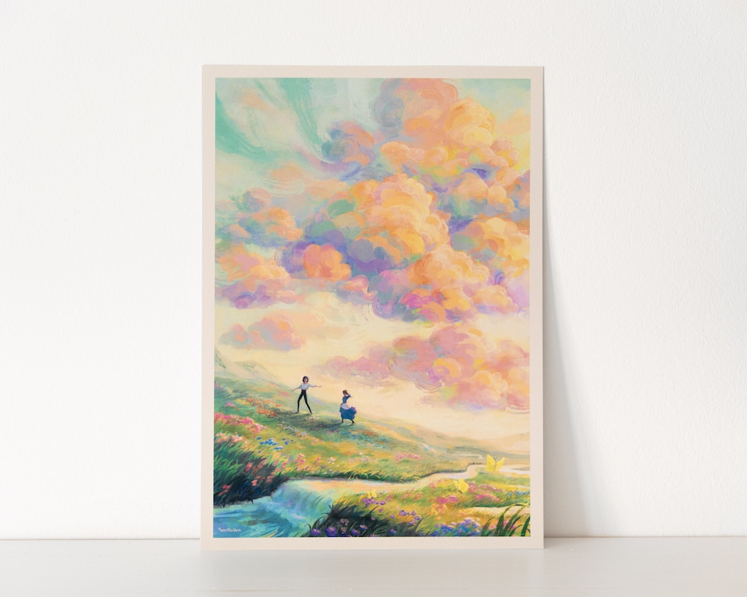 A4 // Howl & Sophie - Sunset Scenery | Illustration, Painting, Drawing ...