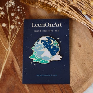 Pin // Totoro & Chibi, Starry Night - Hard Enamel Pin - Etsy