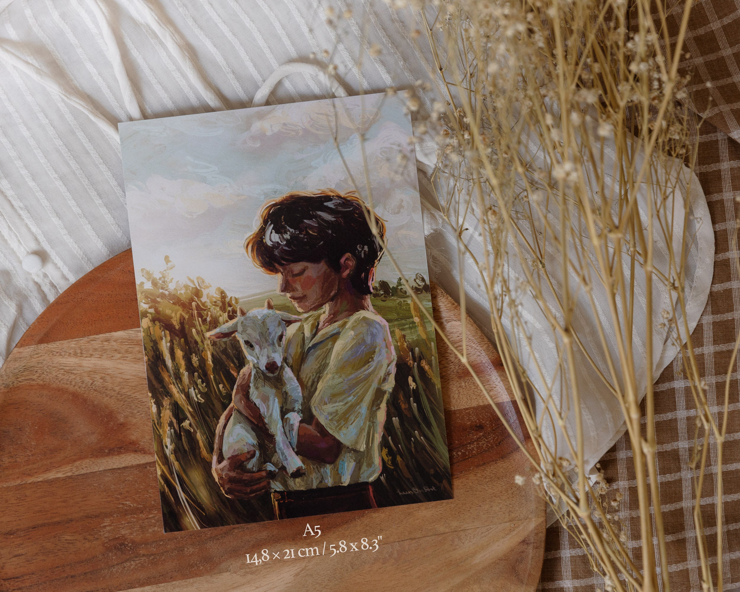 A5 // "cottagecore Boy With Kid" Illustration | Romanticized Country ...