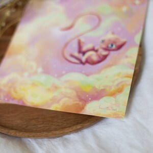 A4 // "mew in Starry Sky at Sunset" ミュウ // Illustration, Poster, Art ...