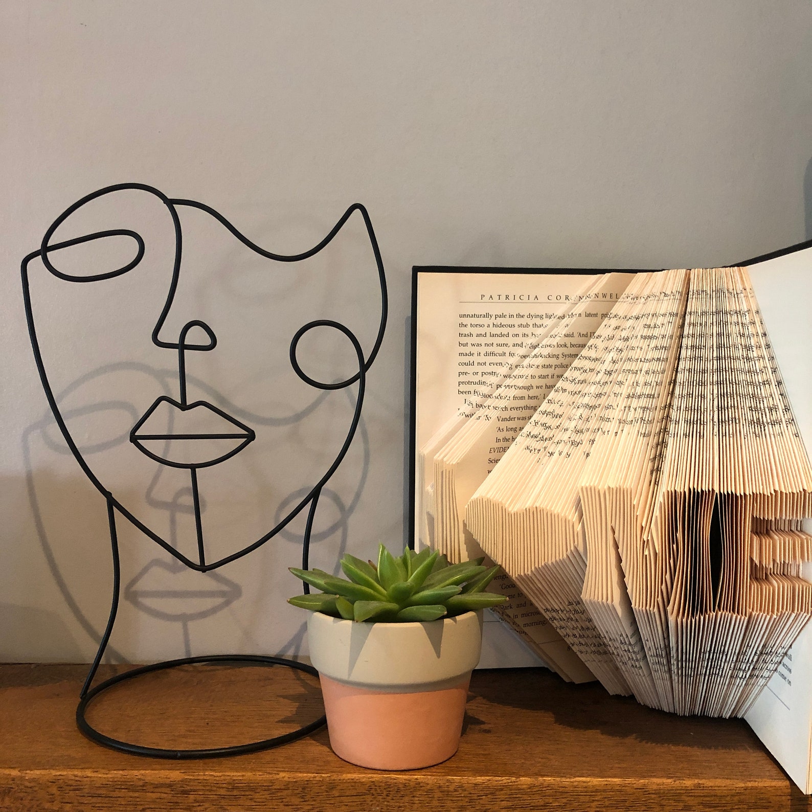 Wire Face Sculpture Full Face Contemporary Wire Line Art | Etsy