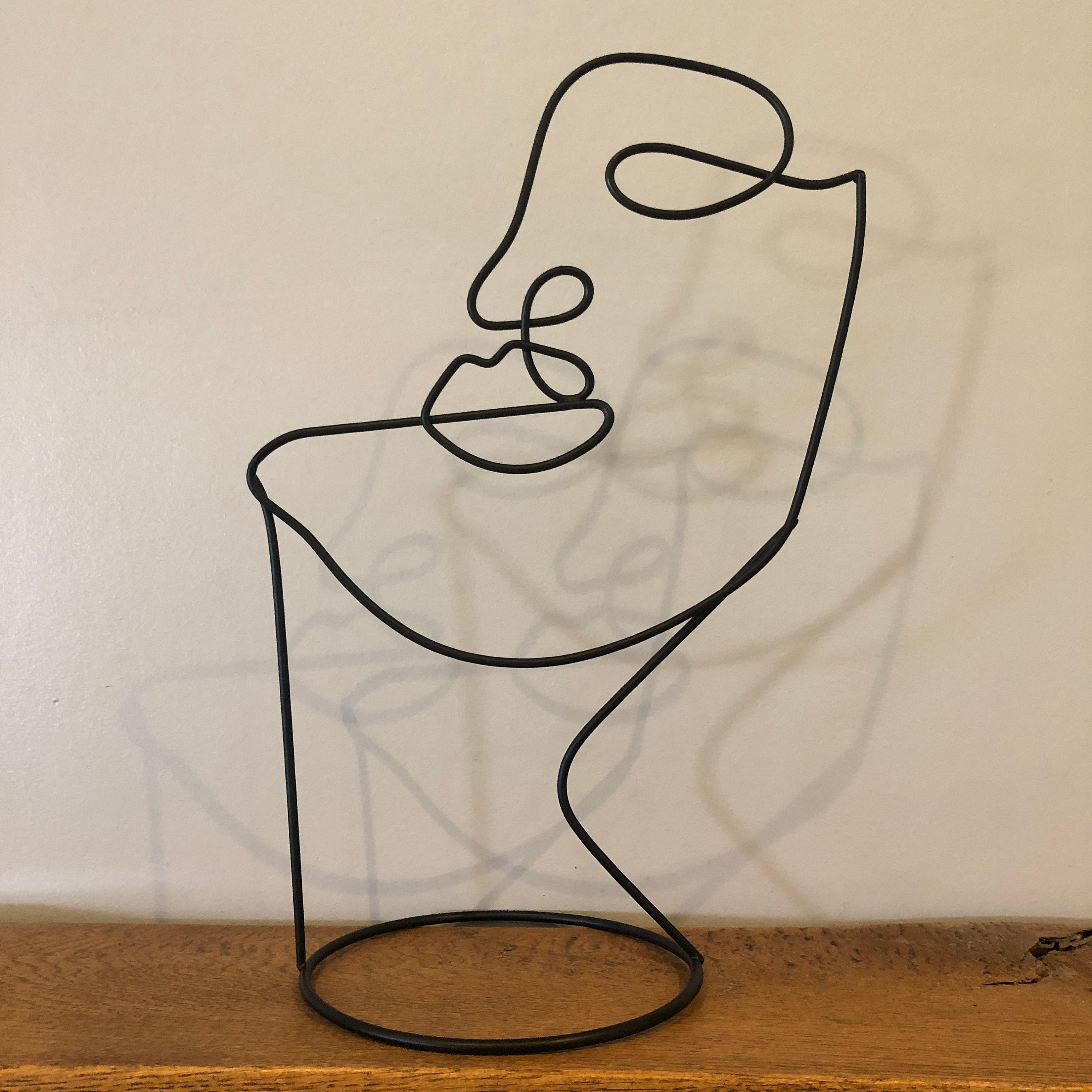 Wire Face Sculpture Half Face Contemporary Wire Line Art | Etsy