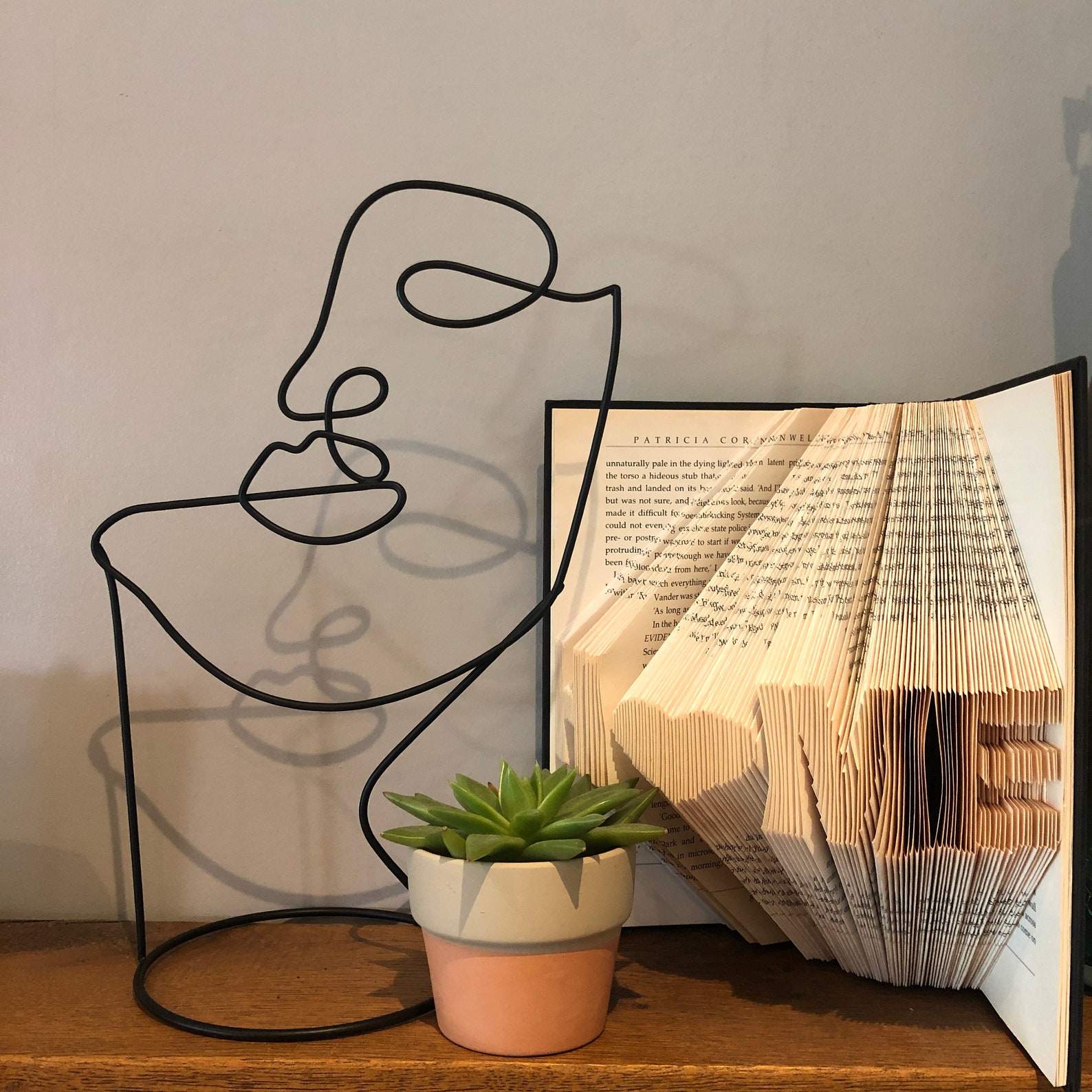 Wire Face Sculpture Half Face Contemporary Wire Line Art | Etsy