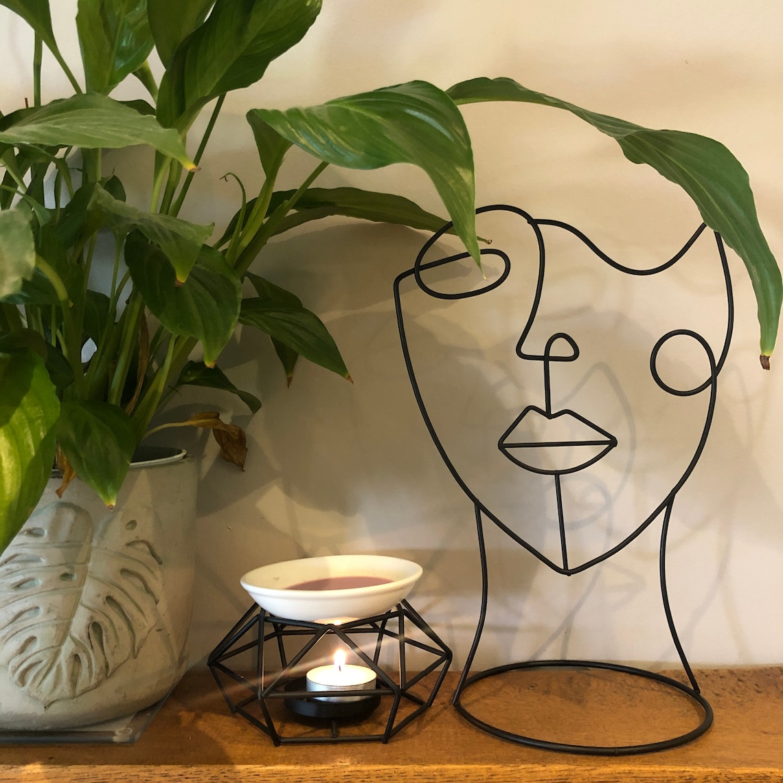 Wire Face Sculpture Full Face Contemporary Wire Line Art | Etsy