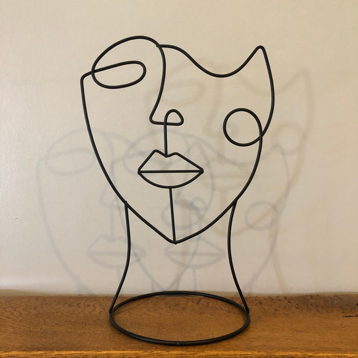 Wire Face Sculpture Full Face Contemporary Wire Line Art | Etsy