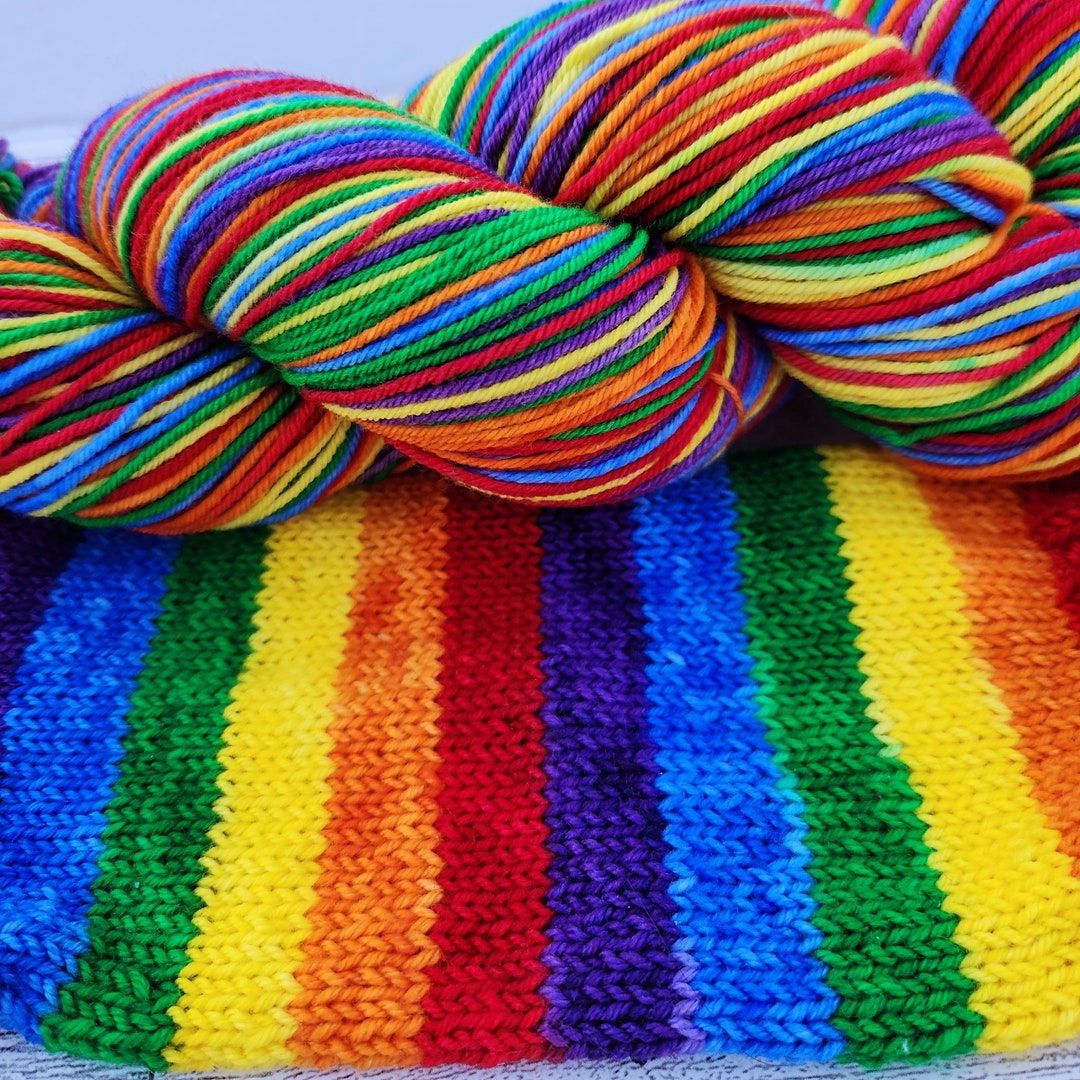 Over the Rainbow Self-striping Hand Dyed Yarn - Etsy