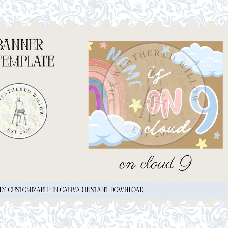 Cloud 9 Banner Template - Etsy