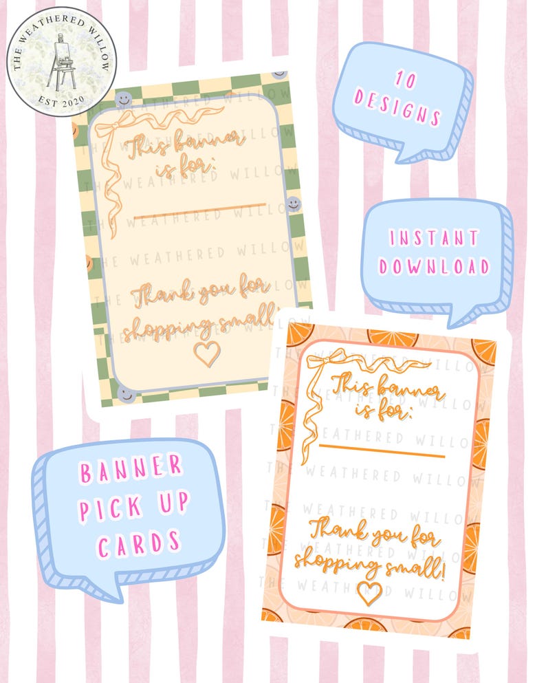 Printable Thank You Cards for Small Business Packaging | Banner Artist ...