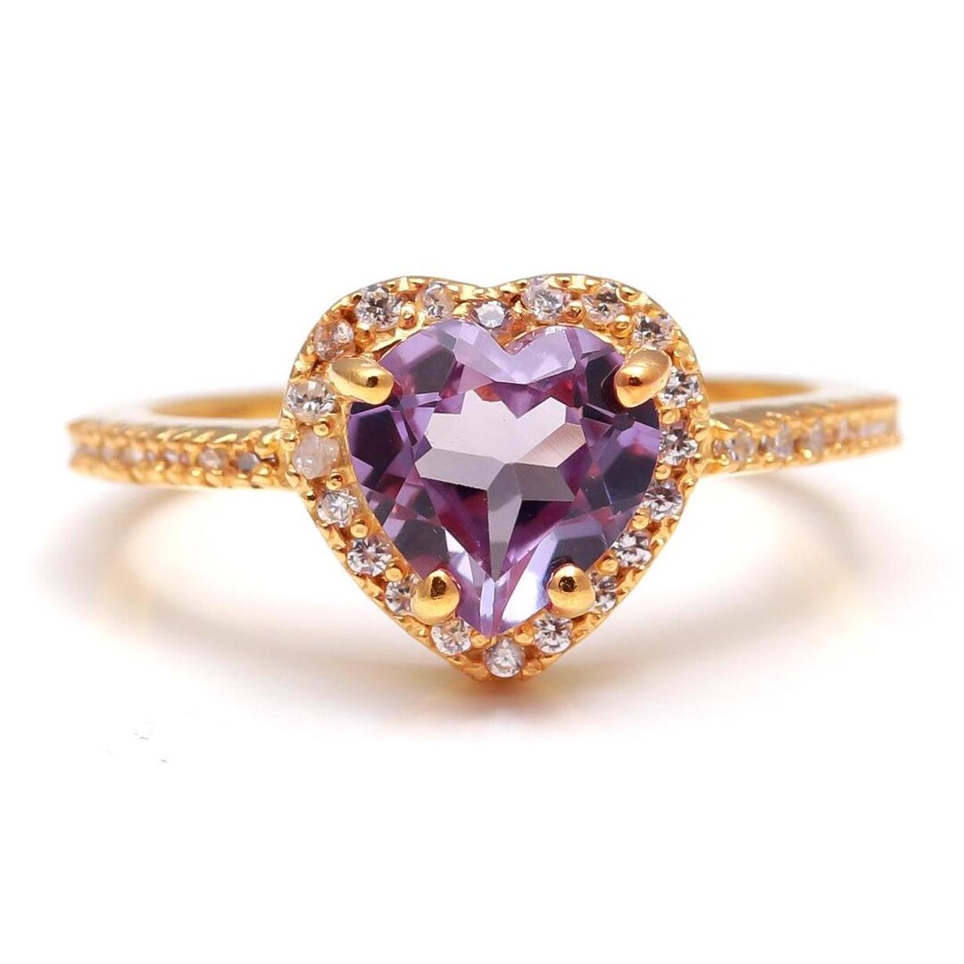 Natural Alexandrite Heart Shape Ring, 14K Gold Bridesmaids Jewelry ...