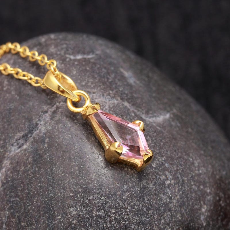 Pink Stone Pendant - Etsy