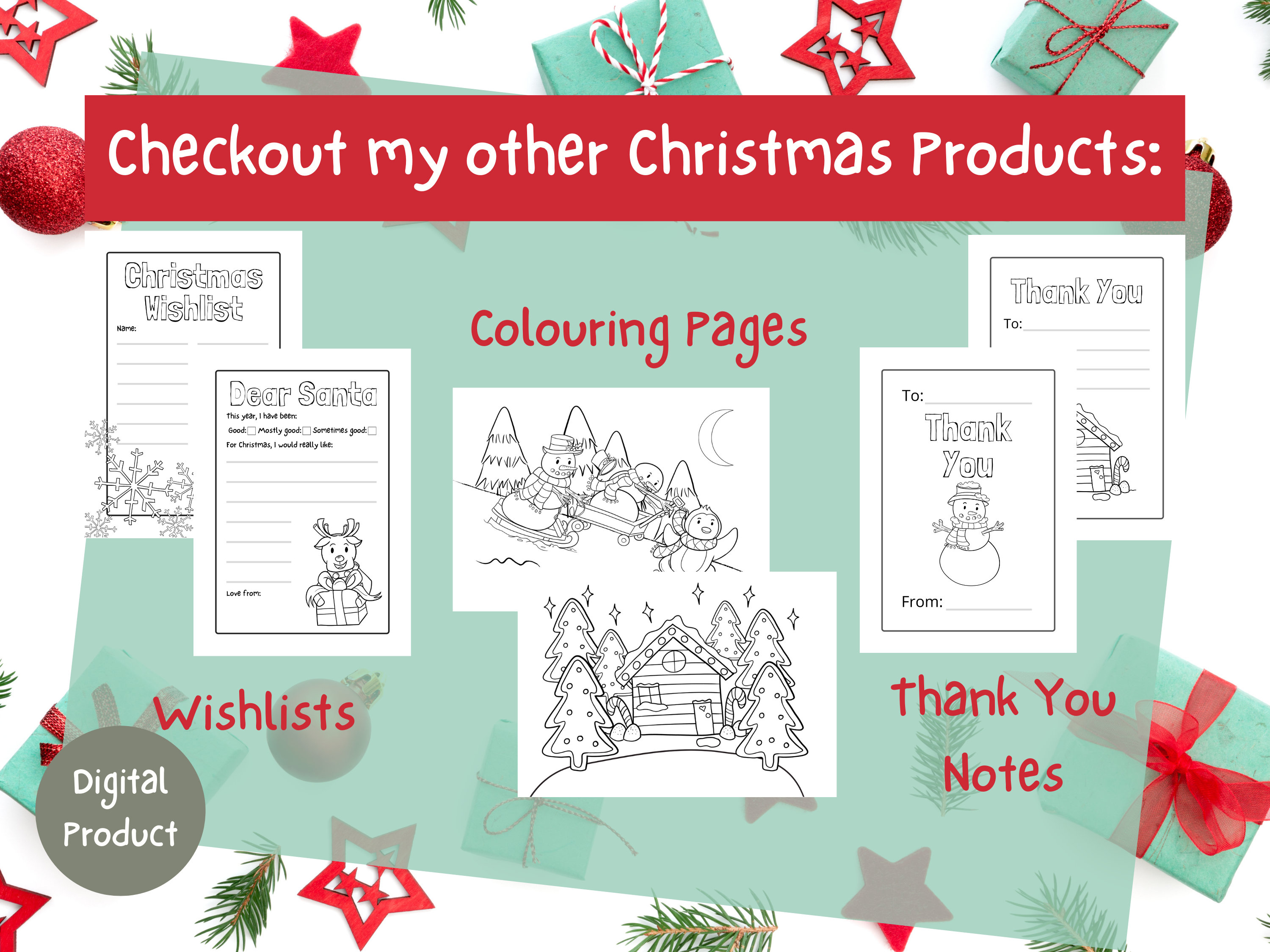 Printable Letter to Santa Christmas Wish List Colouring Pages - Etsy UK